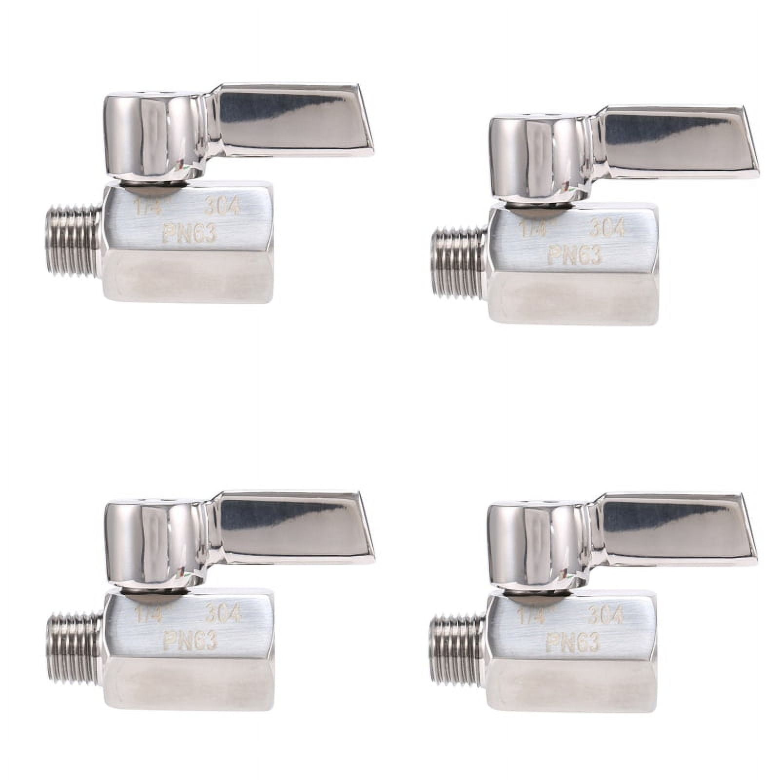 4X 1/4Inch 304 Stainless Steel Mini Valve,Female NPT X Male NPT Thread ...