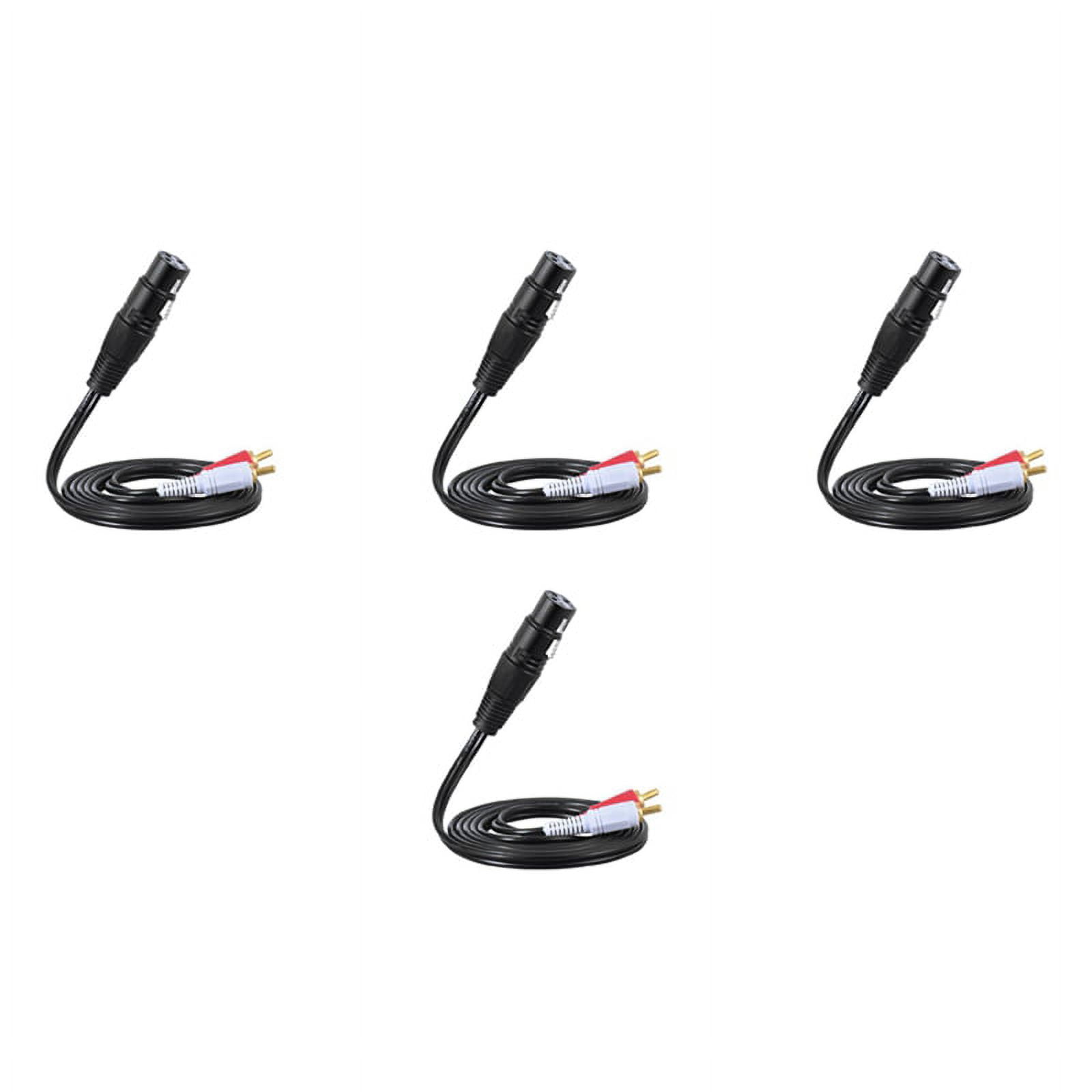 4X, 1.5M/ 5Ft Stereo Audio Splitter Patch Y Cable Cord 1 XLR Female to ...