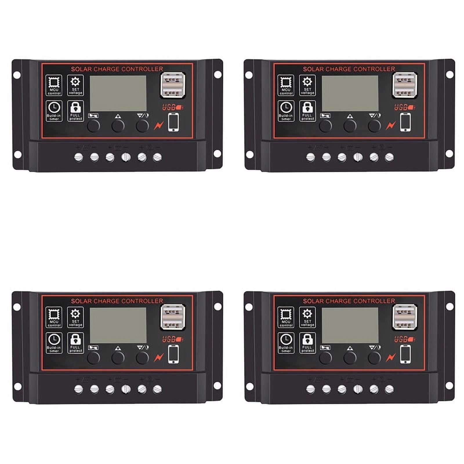 4X 100A Solar Charge Controller Solar Panel Controller 12V 24V LCD ...