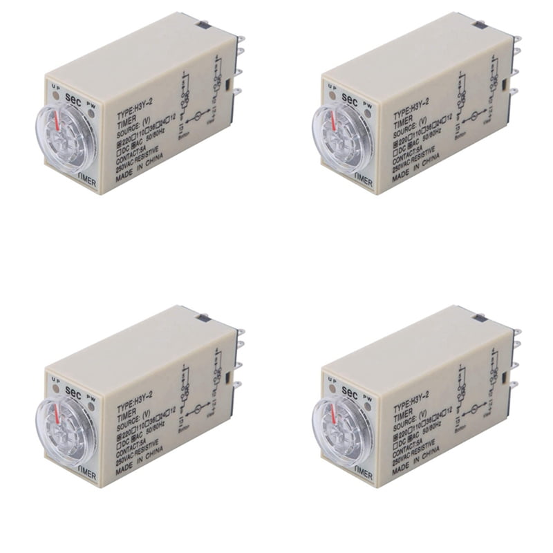 4X 10S Delay Timer Time Relay H3Y-2 220V 8 PIN Adjusting Knob Control ...