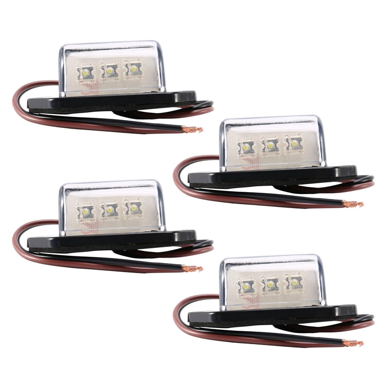 4X 12/24V 3 LED LICENSE PLATE TAG LIGHT BOAT RV TRUCK TRAILER INTERIOR ...
