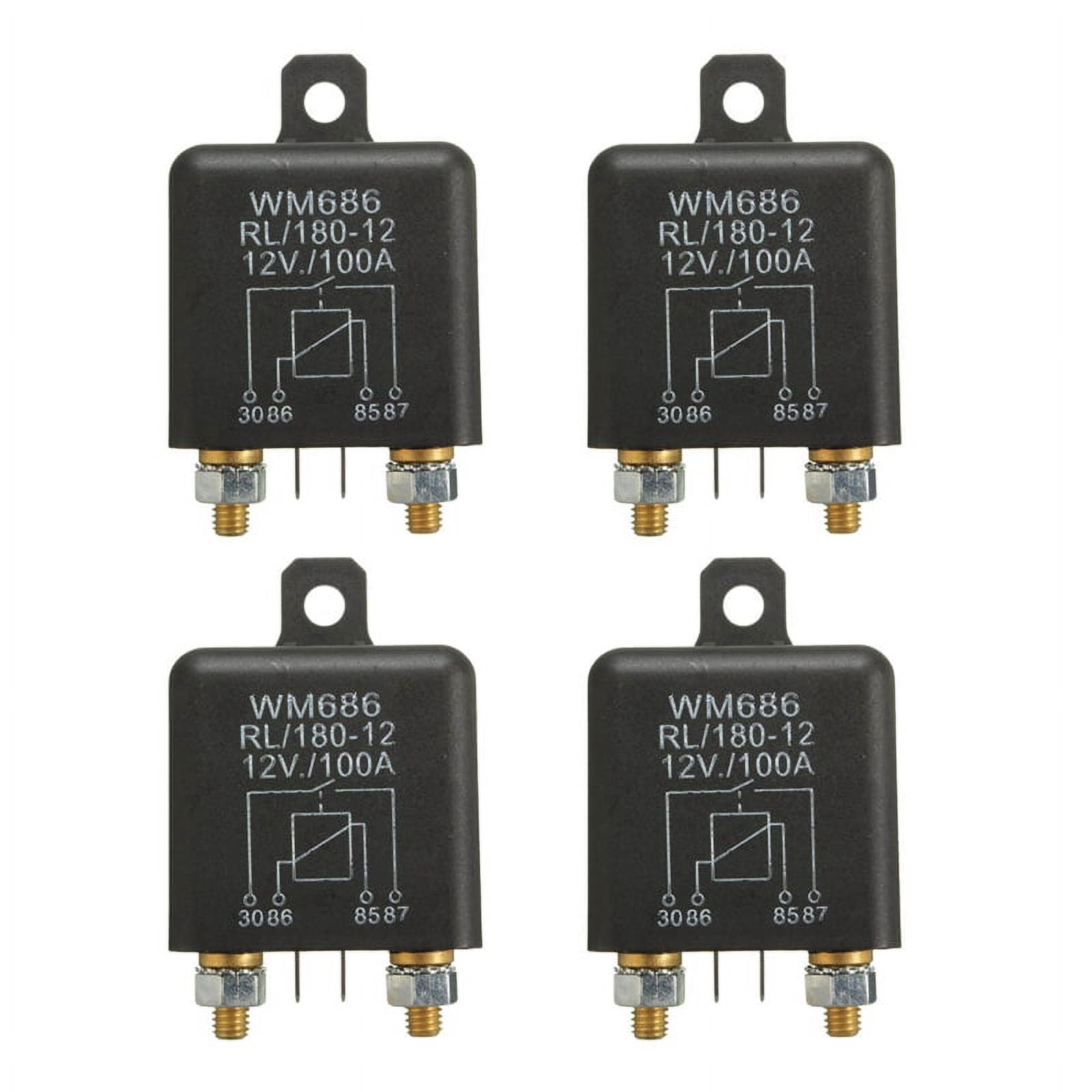 4X 12V 100Amp 4-Pin Heavy Duty ON/OFF Switch Split Charge Relay for ...