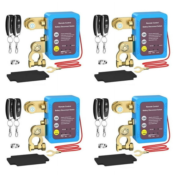 4X 12V 240A Remote Battery Disconnect Switch, Automatic Power Off ...