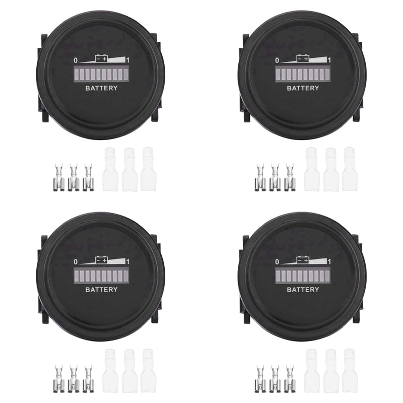 4X 12V/24V/36V/48V/72V LED Digital Battery Indicator Waterproof Meter ...