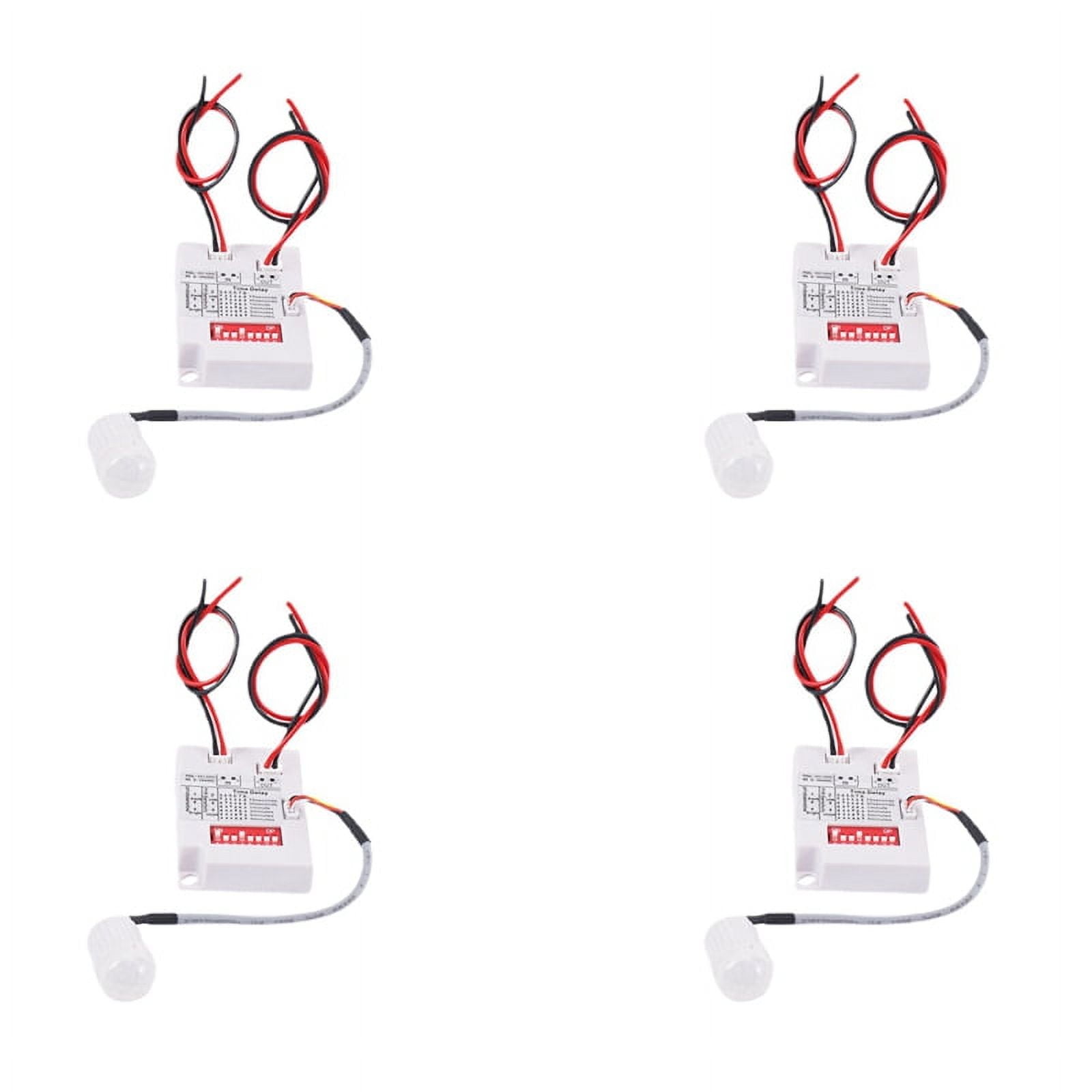 4X 12V 24V PIR Motion Sensor Switch IR Infrared Human Induction Time ...