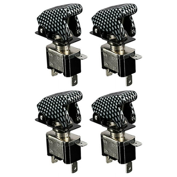 4X 12V 2Pins Car Dash Rocker Switch Lever SPST ON / OFF Carbon AIRCRAFT ...