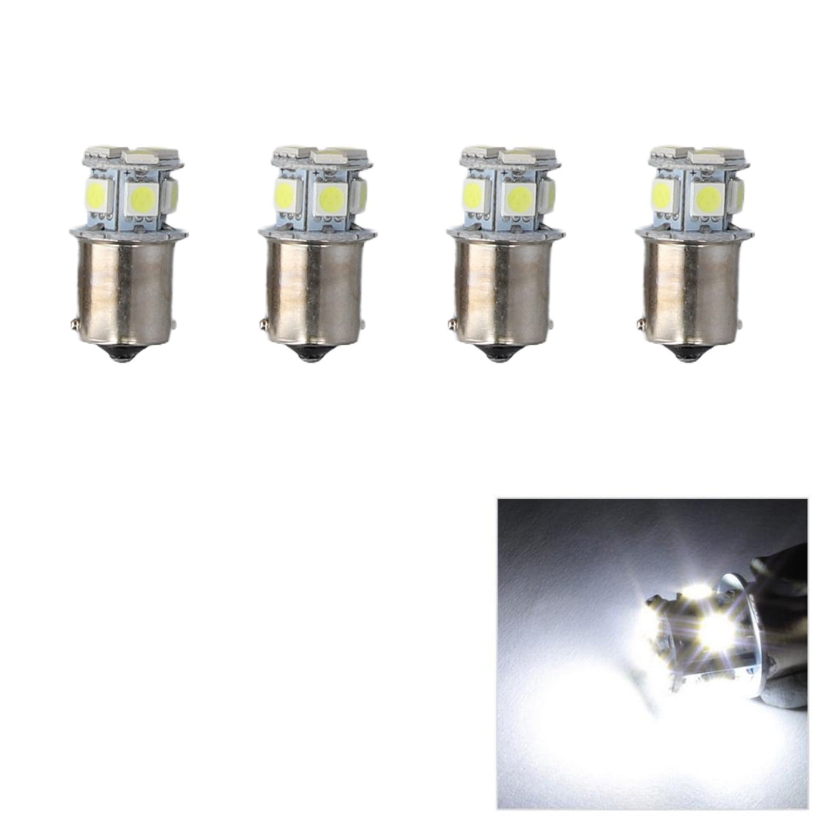 4x 12V DC 1156 BA15S White 8 LED SMD SIDE LIGHT INDICATOR BULB 6000K ...