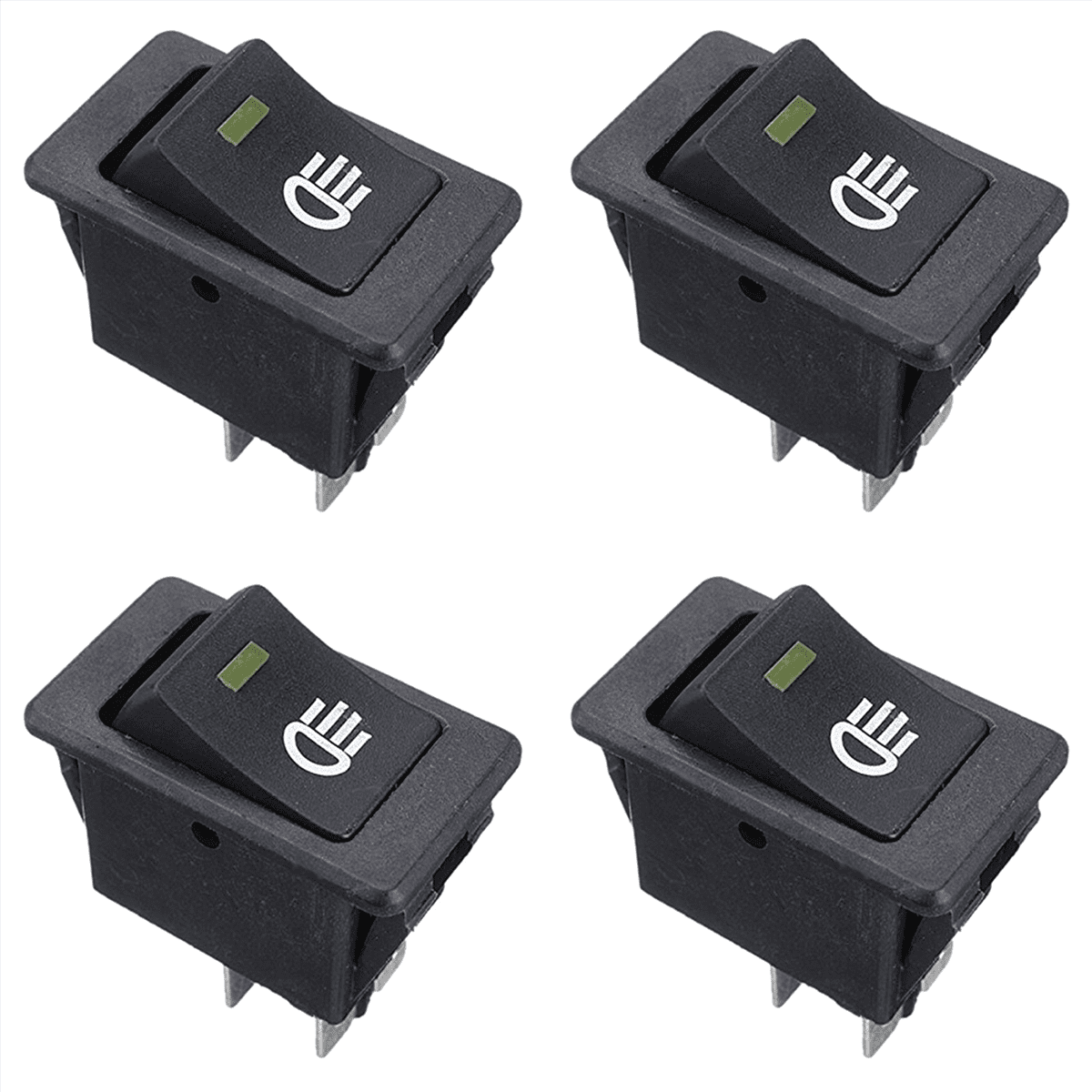 4X 12V Universal Fog Lights Rocker Switch LED Car Lamp - Yellow LED ...