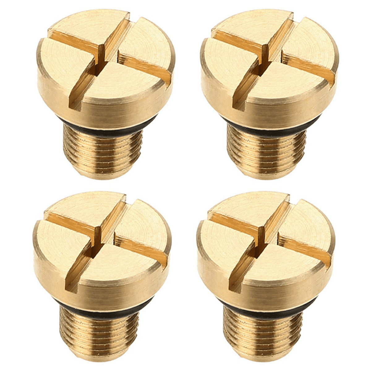 4X 17111712788 Radiator Overflow Coolant Expansion Tank Bleeder Screw Gold for E36 E39 E46 Etc ...