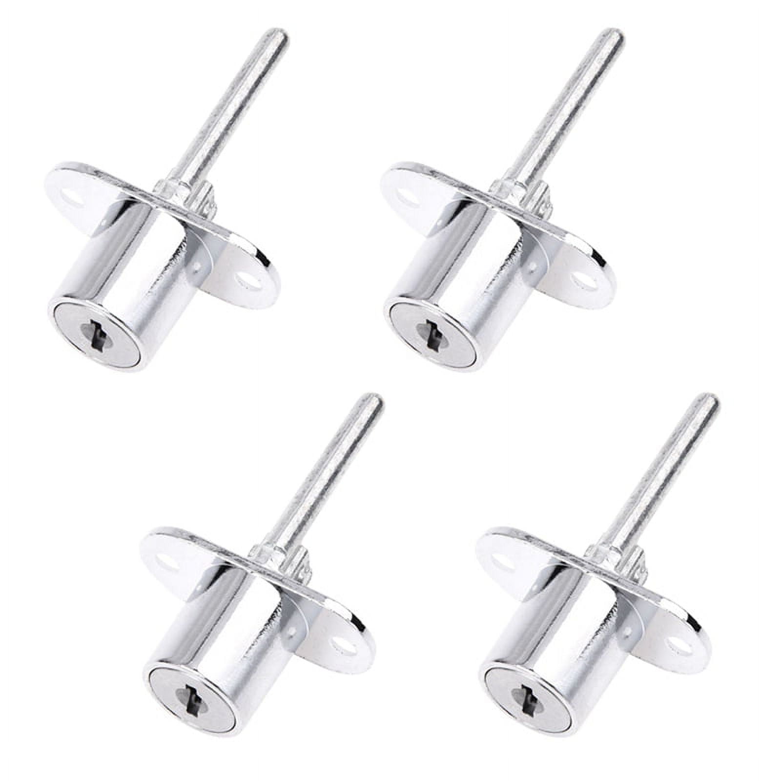 4X 19mm Cylinder Head Diameter Silver Tone Metal Drawer Plunger Lock ...