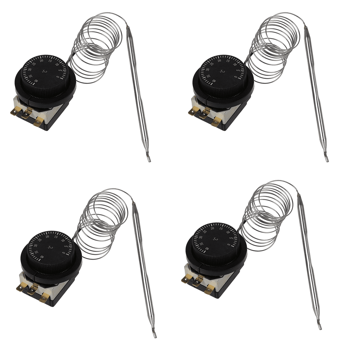 4X 1NC 1NO AC 250V/380V 16A 0-40C Temperature Control Switch Capillary ...