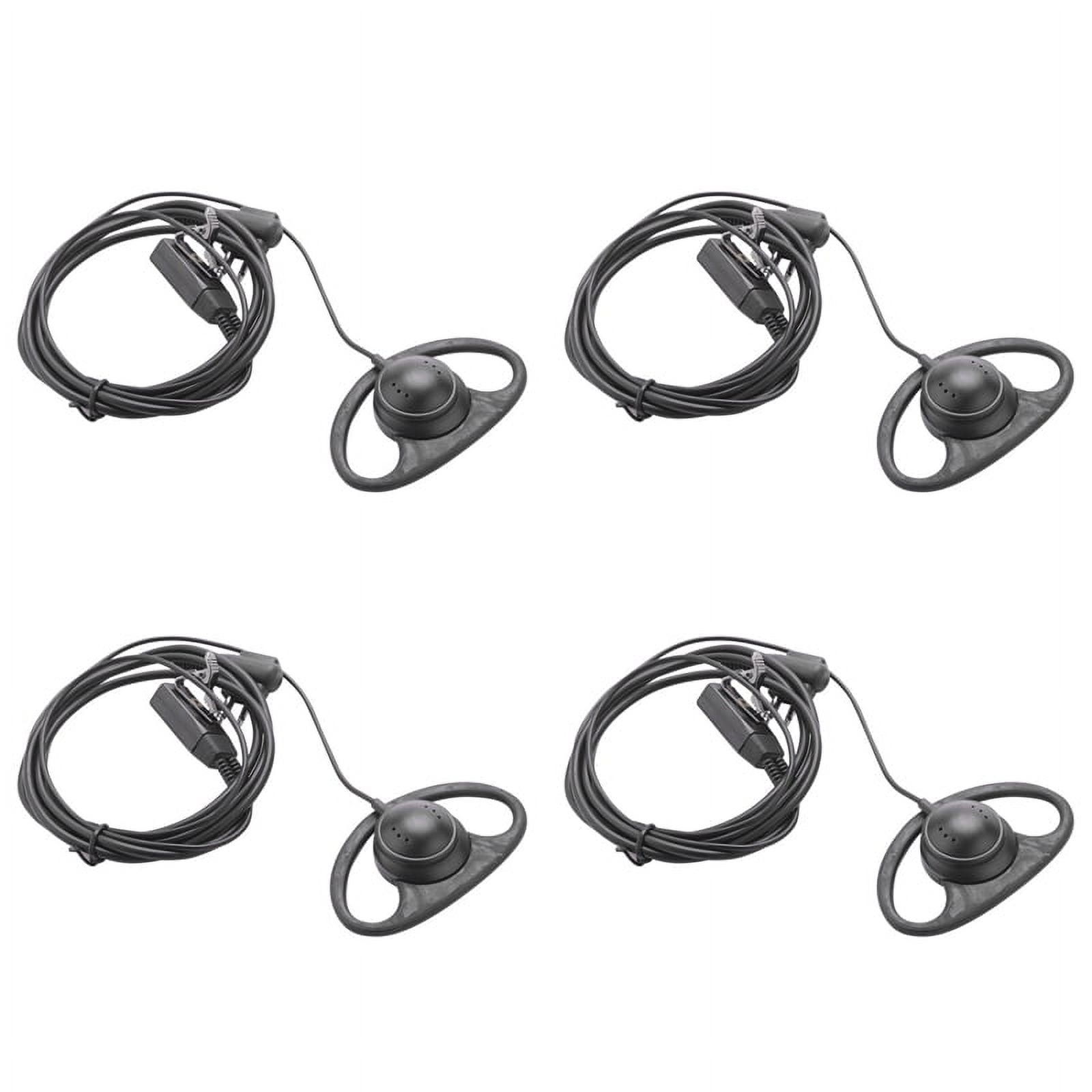 4X 2 Pin Advanced D Shape Clip-Ear Ptt Headset Earpiece Mic 2 Way ...
