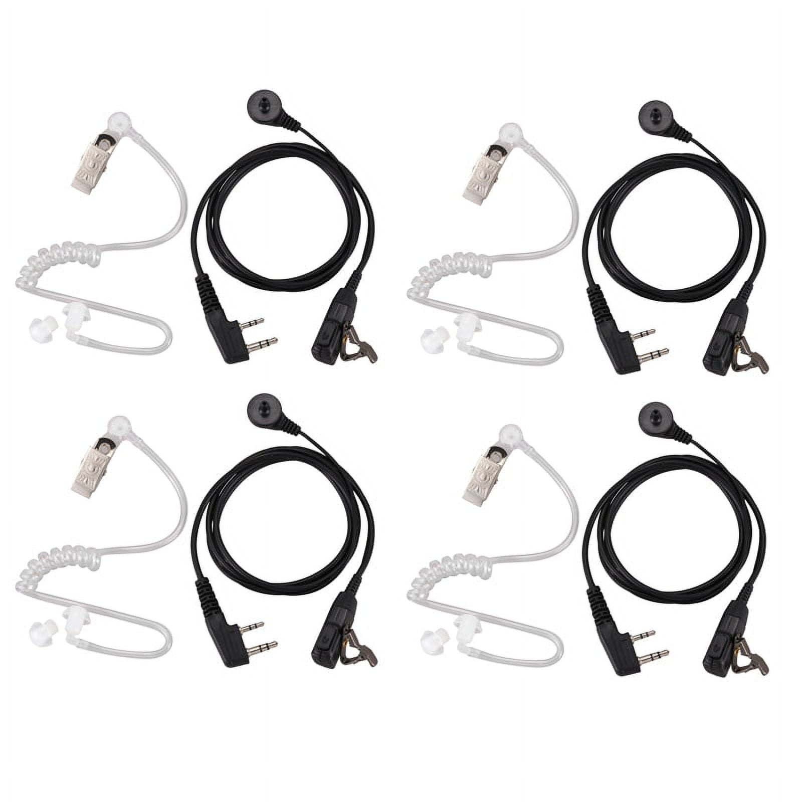 4X 2 Pin PTT MIC Headset Covert Acoustic Tube In-ear Earpiece For UV-5R -888S CB Radio ...