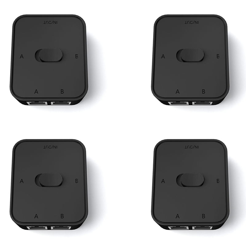 4X 2 Port RJ45 LAN CAT6 Network Switch Selector 1000Mbps 2in1 Out/1 in ...