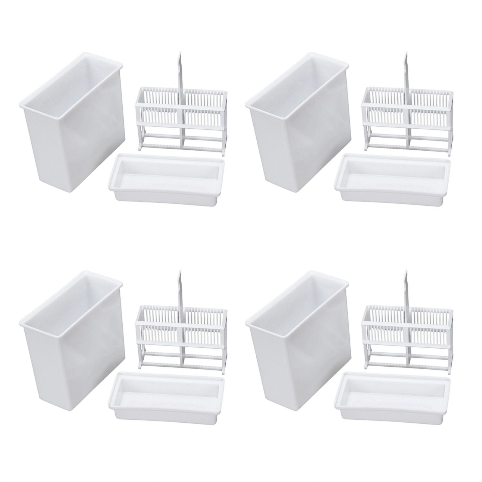 4X 2 in 1 White 24 Pieces Microscope Slides Staining Rack Dish Set ...