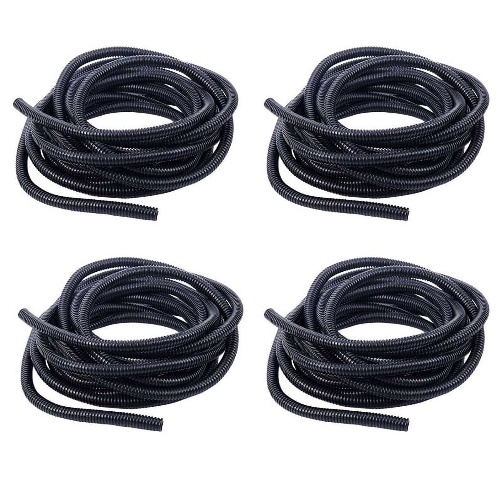 4X 20 Ft Split Wire Conduit Polyethylene Tubing Black Color Sleeve Tube ...