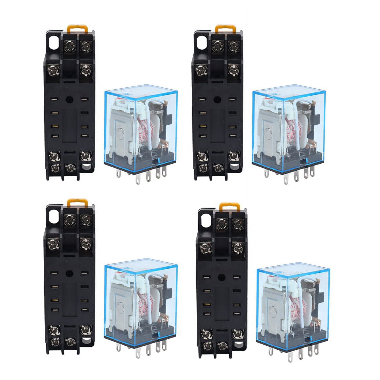4X 220/240V AC Coil DPDT Power Relay MY2NJ 8 Pin W Socket Base,4 Relay ...