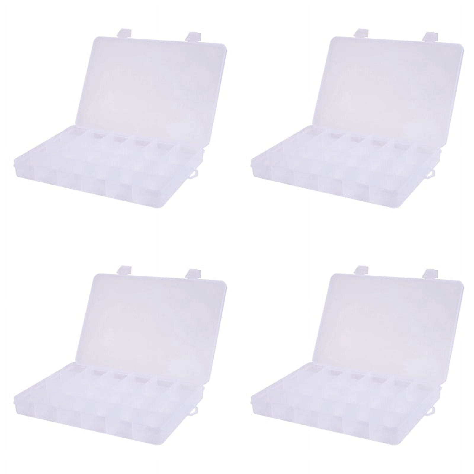 4X 24 Compartments Plastic Box Case Jewelry Bead Storage Container ...