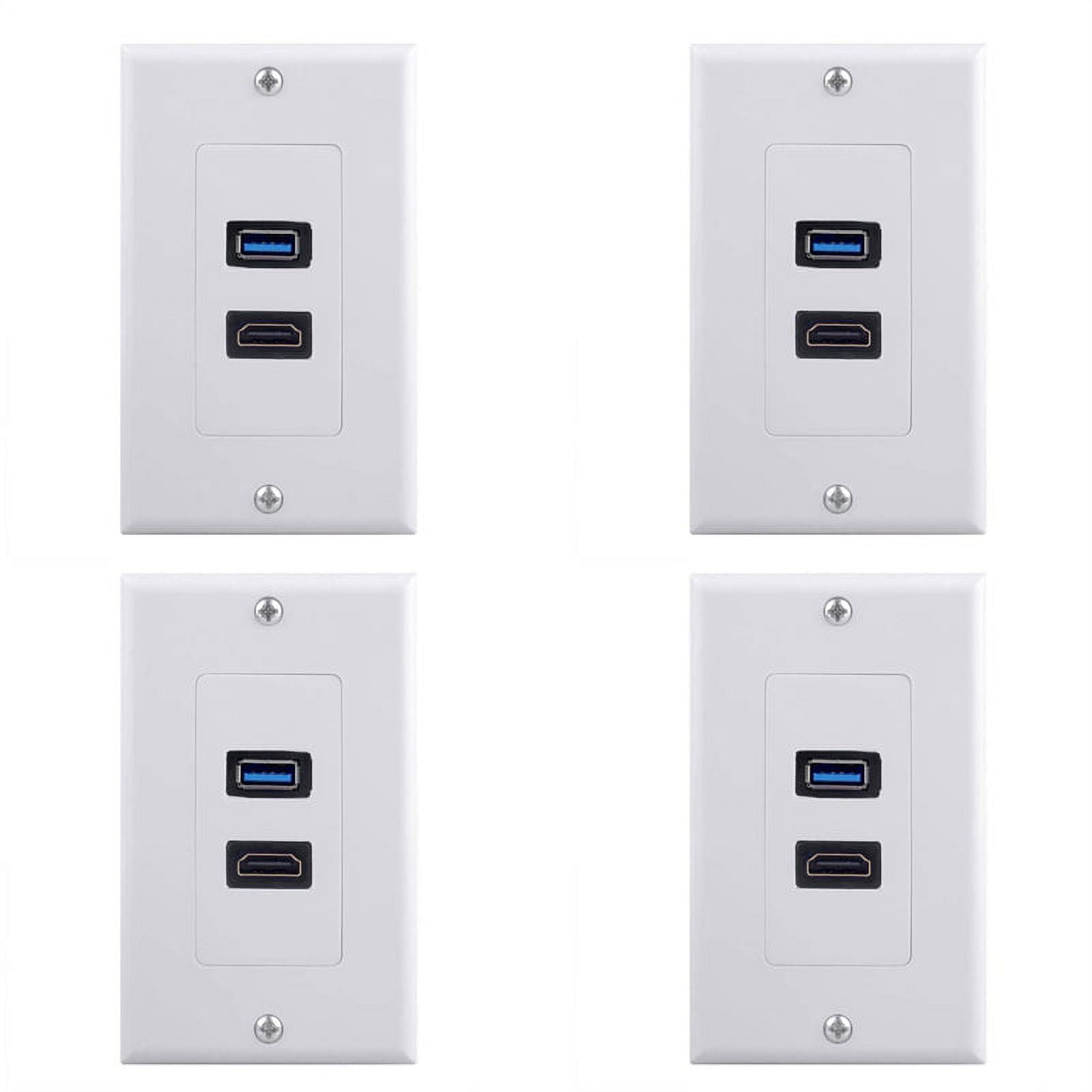 4X 2Port +USB 3.0 Female Wall Face Plate Panel Outlet Socket Extender ...