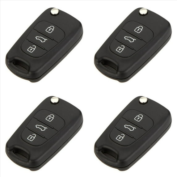 4X 3 Button Keyless Entry Remote Control Folding Flip Car Key Fob Shell ...