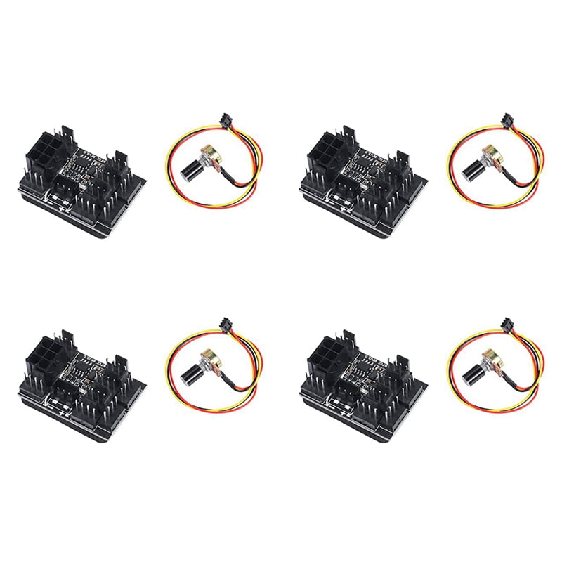 4X 3 Pin 4 Pin Fan Adapter PWM PC Chassis Cooling Fan Hub Governor 8 ...