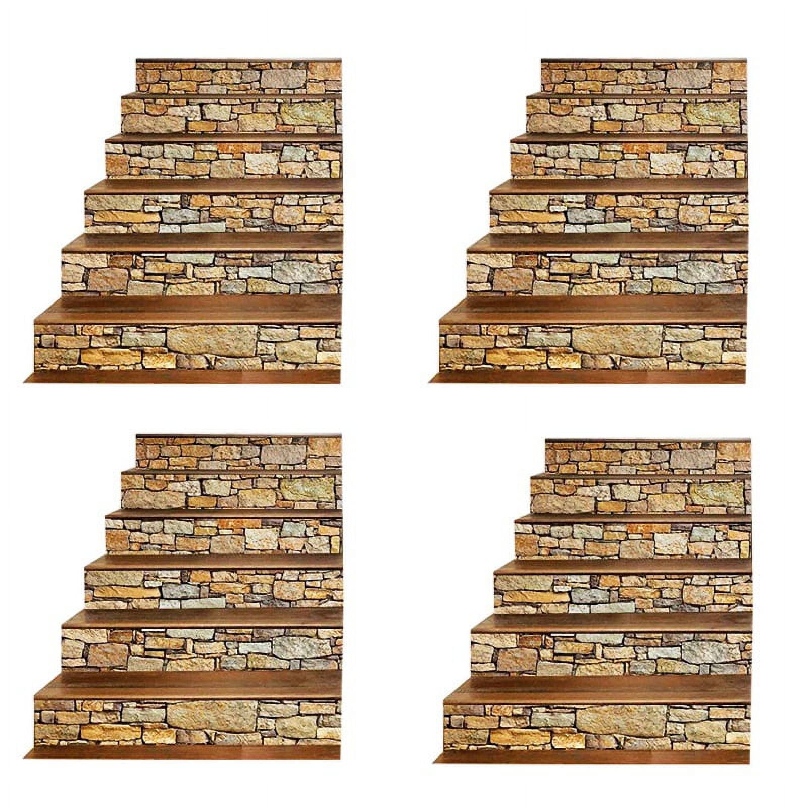 4X 3D Stair Sticker Murals Wall Decal-Vintage Landscape Staircase Mural ...