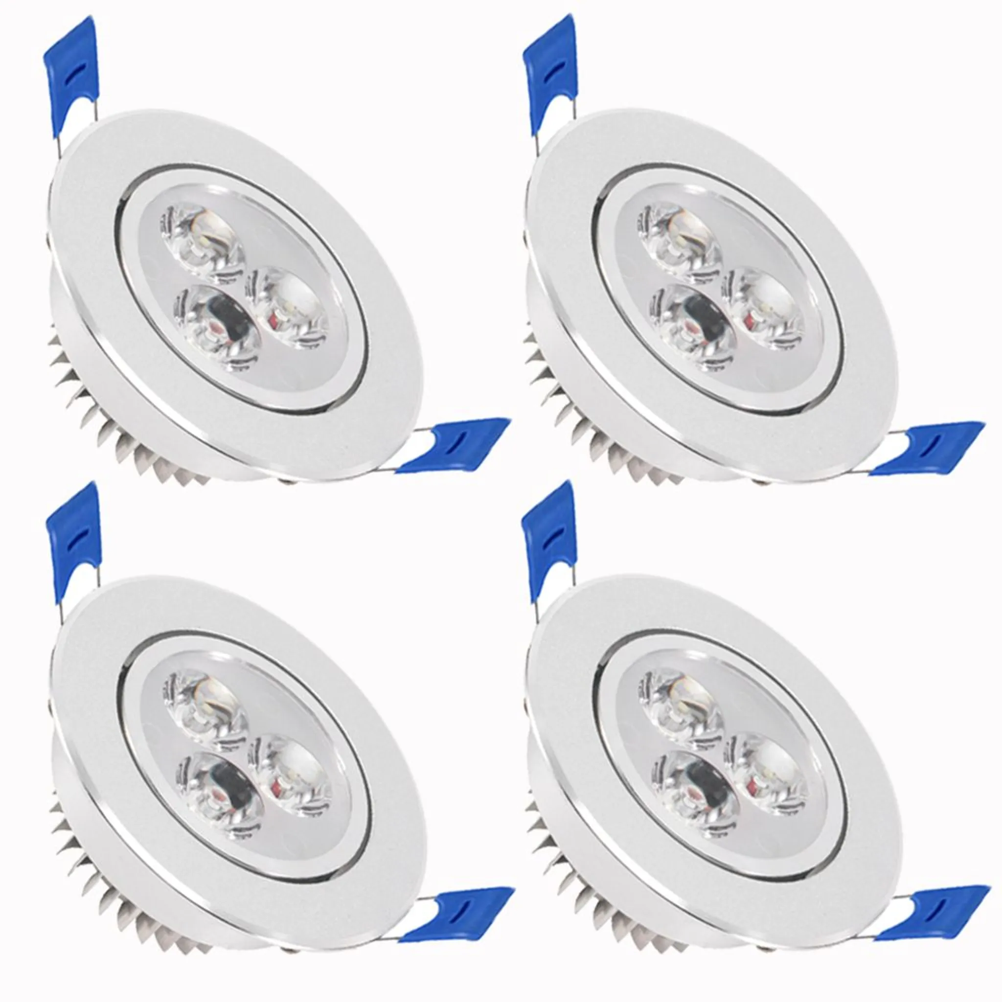 4X 3W Led Swivel Recessed Spot Panel Ceiling Light Spotlight Recessed ...