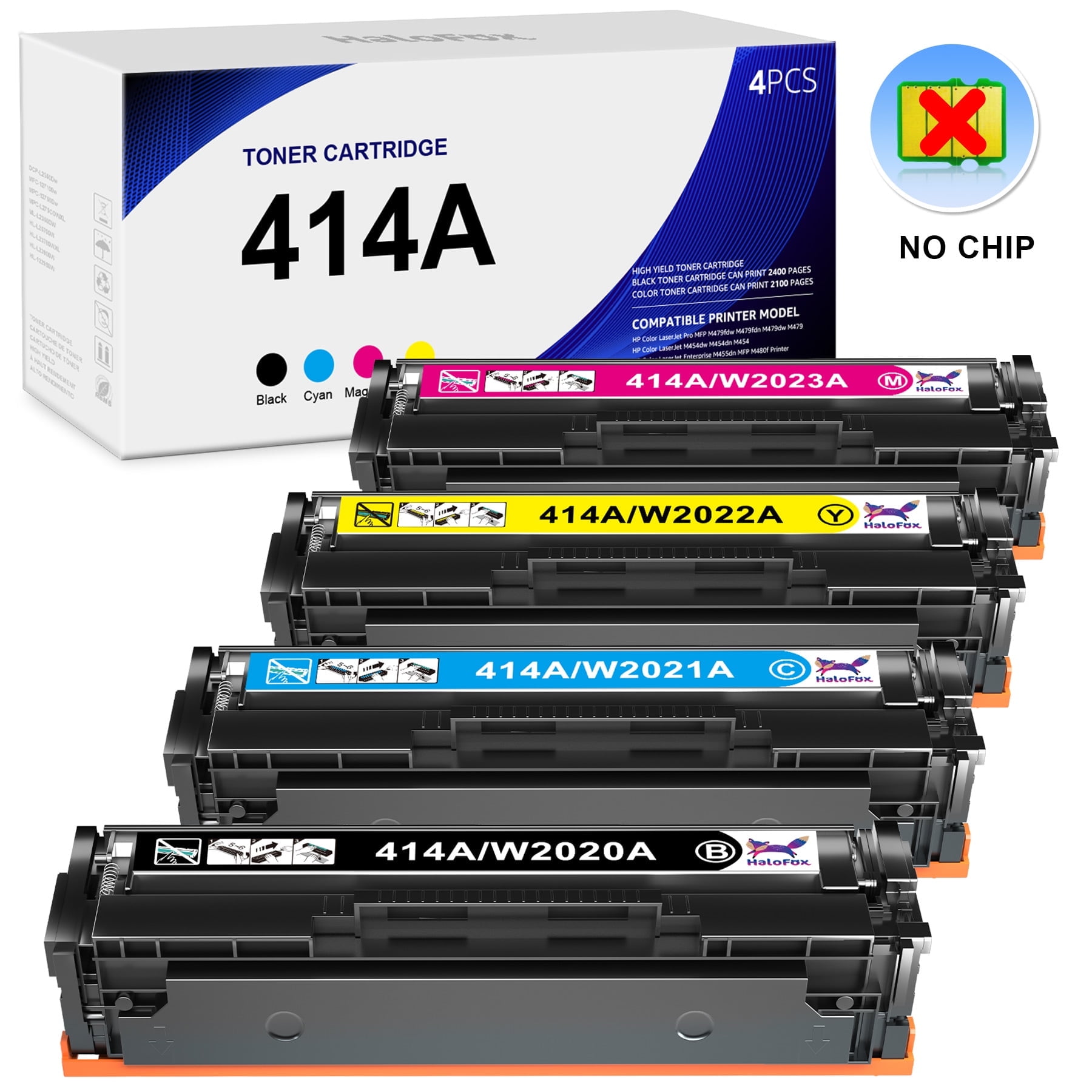 Halofox 414A Toner Cartridges, Compatible for HP Color LaserJet Pro MFP ...