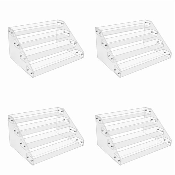 4X 4Tier Clear Acrylic CD Holder Cascading CD Storage Rack,DVD/CD ...