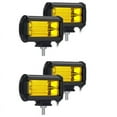 4X 5 Inch 72W LED Work Lights Waterproof Road Pod Fog Lights Yellow for ...