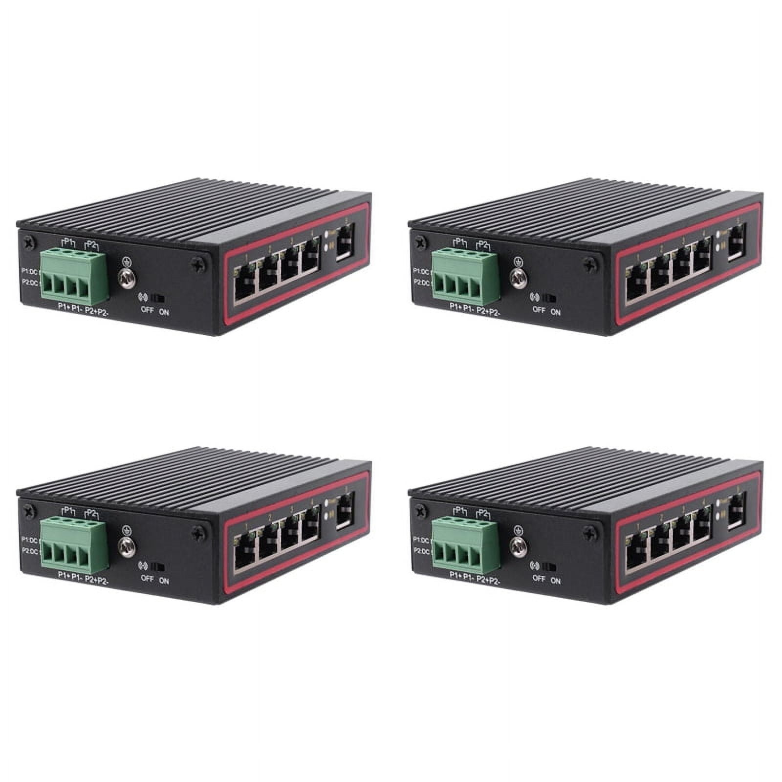 4X 5-Port RJ45 10/100M Ethernet Desktop Switch Network Laptop DIN Rail ...