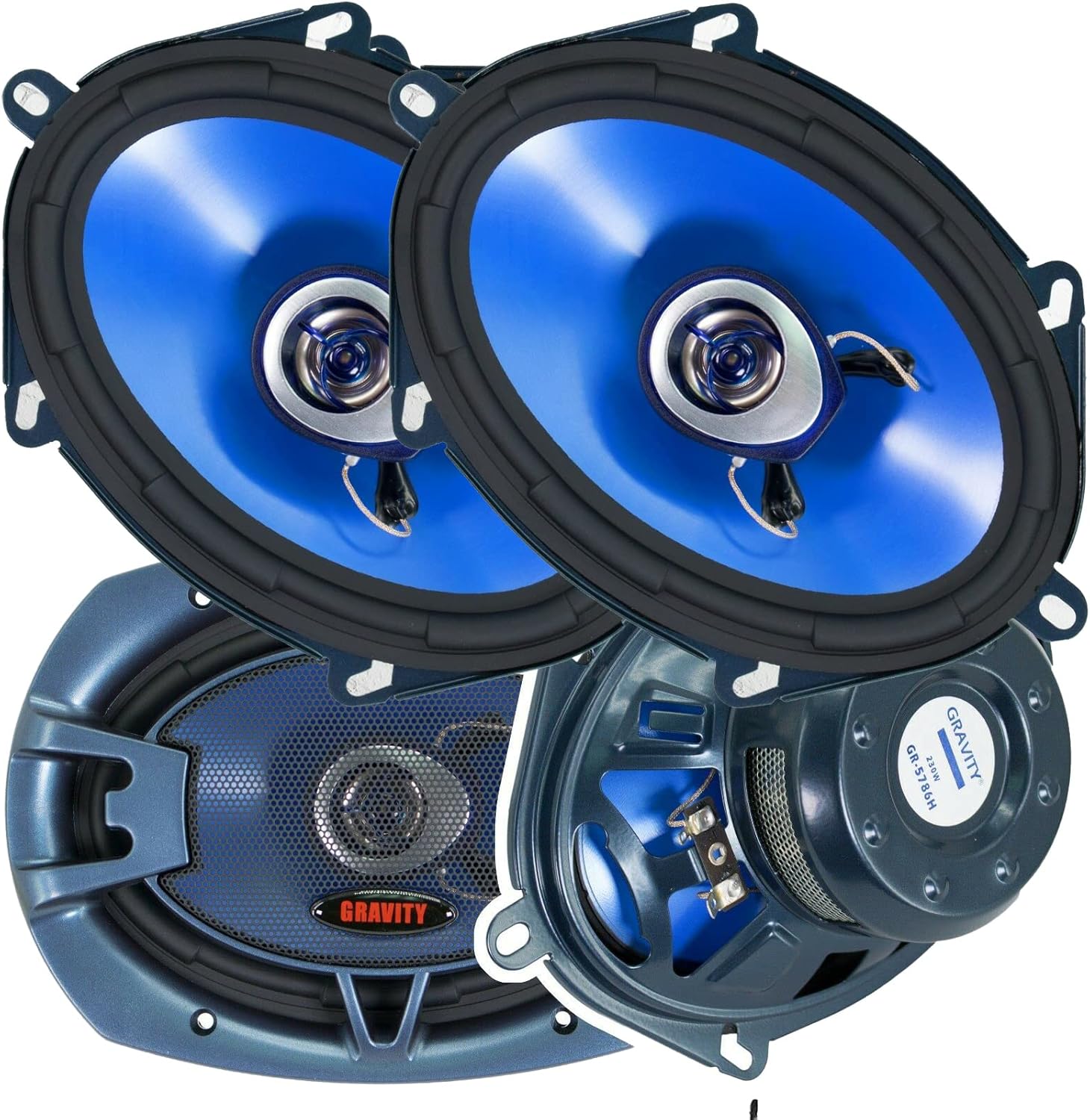 4X 5x7 / 6x8 inch 2-Way 230 Watts Maximum Power Handling Coaxial Car ...