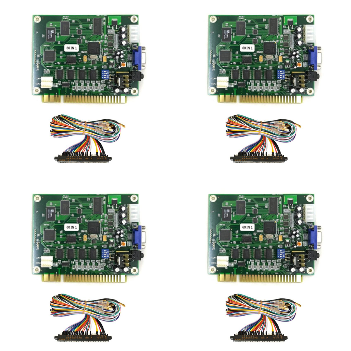 4X 60 in 1 Multicade PCB Board Arcade Game Board with 28P Cable VGA ...