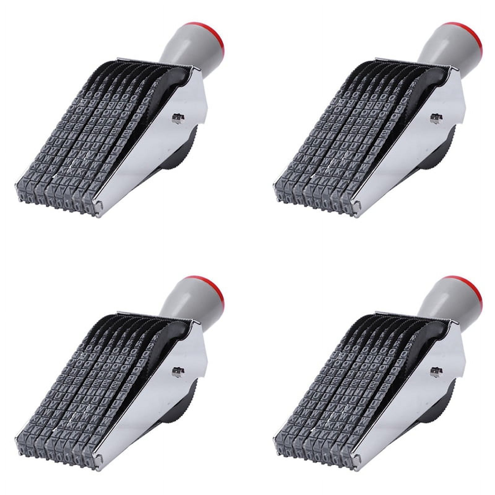 4X 8 Digit Alphabet English Number Rolling Rubber Stamp Emboss DIY ...