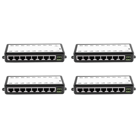 4X 8 Ports Poe Injector Poe Splitter for Cctv Network Poe Camera Power ...