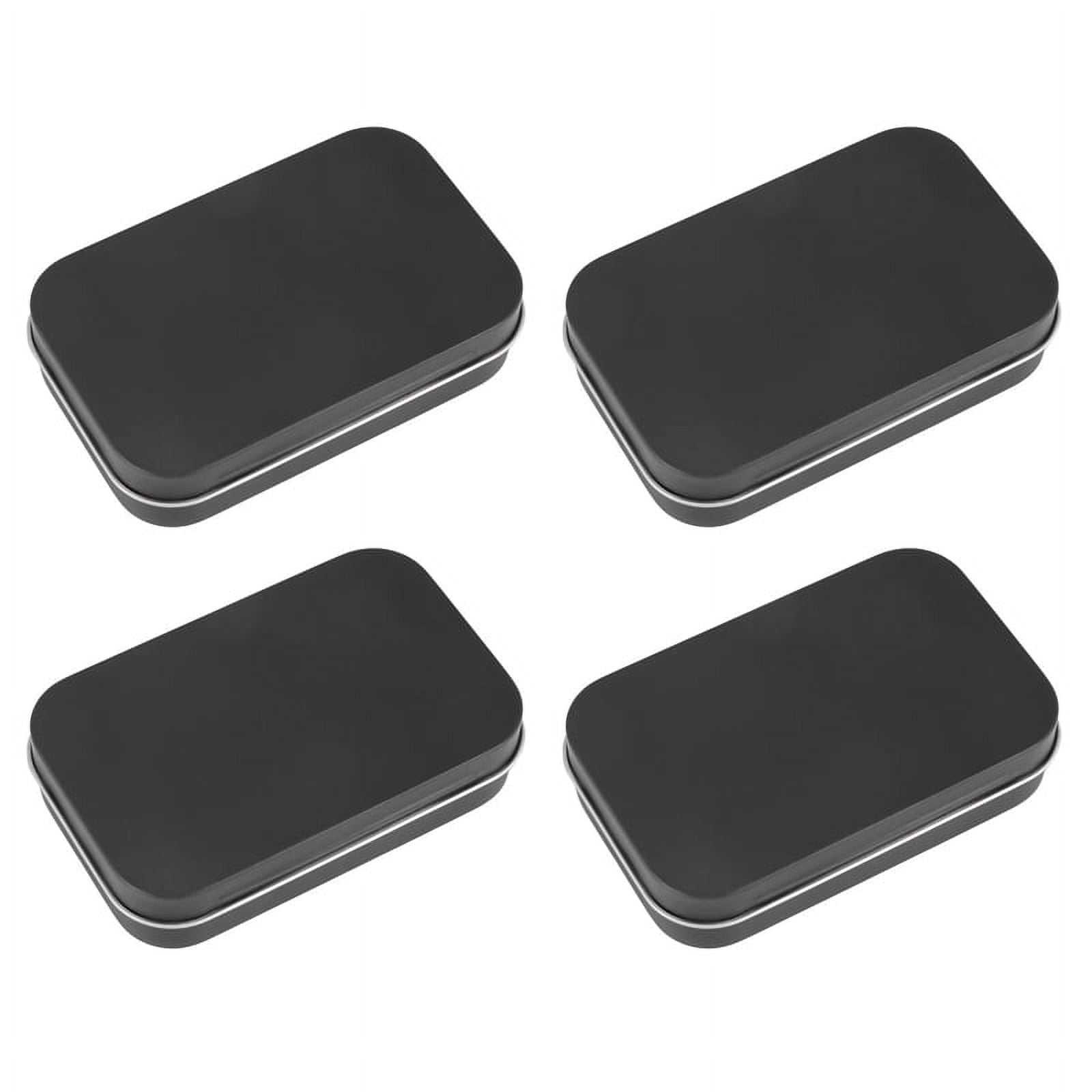 4 PCS Small Storage Box with Lid Rectangular Small Tin Boxes Metal Box ...