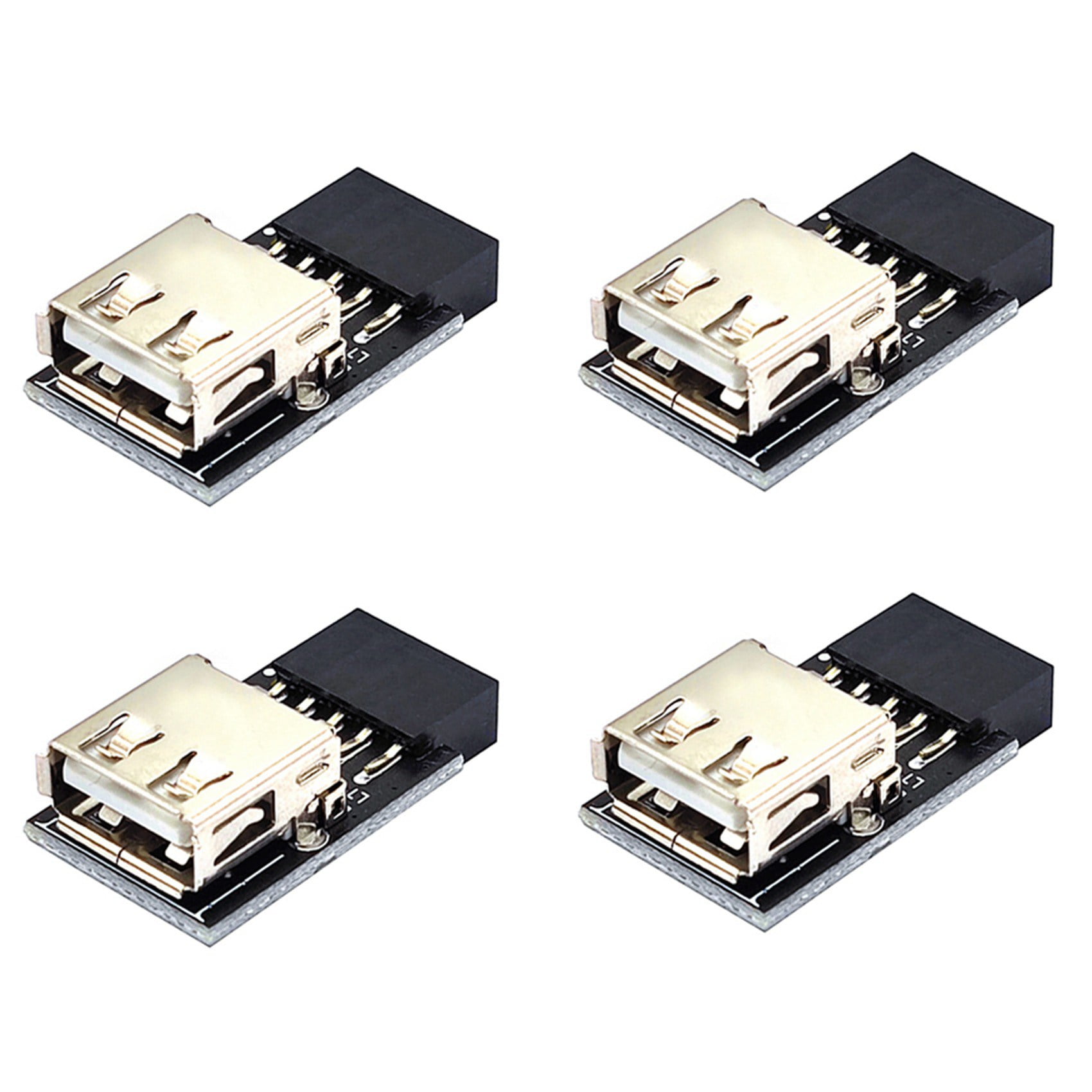 4X 9Pin to 1 Port USB Adapter Connector PC Internal Motherboard 9Pin to ...