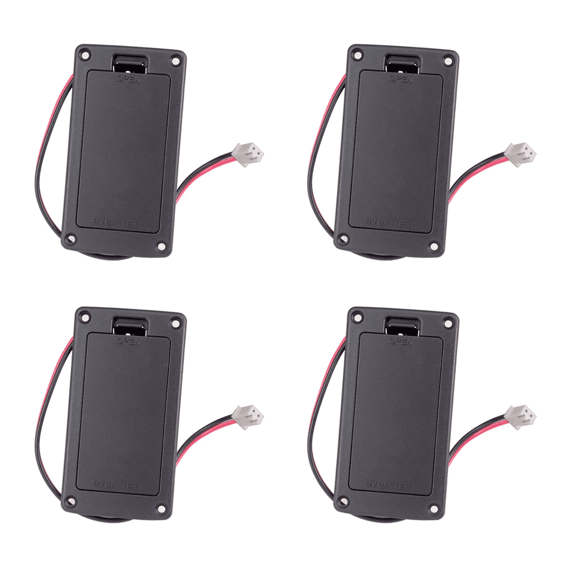 4X 9V Flat Mount Guitar Active Pickup Battery Cover Hold Box Battery ...