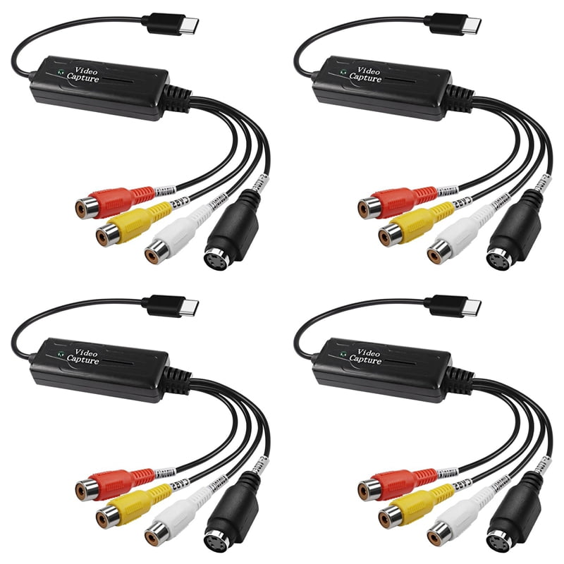 4X AV to USB C Converter Video Capture Card Adapter 1 Channel AV NTSC ...