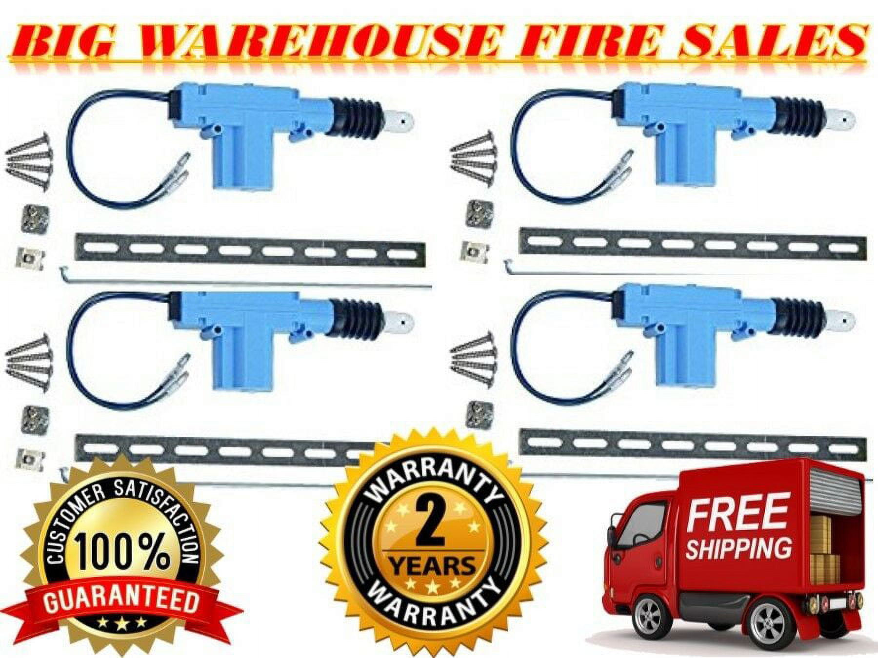 4X Absolute Audio Universal Power Door Lock 2 Wire Actuator Motor Kit ...