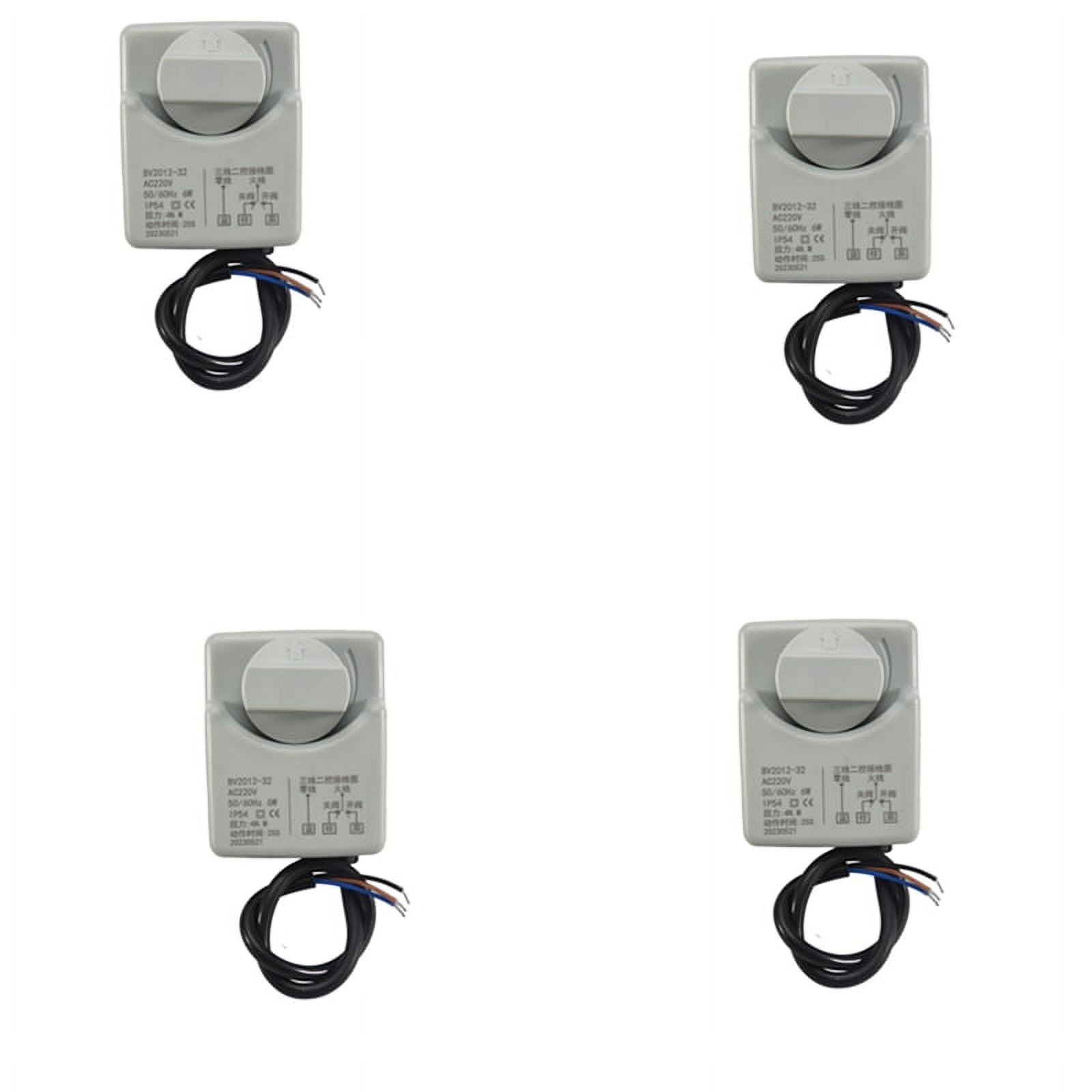 4X Ac220V Dn15 2 Way 3 Wires Motorized Ball Valve Electric Actuator with Manual Switch - Walmart.com