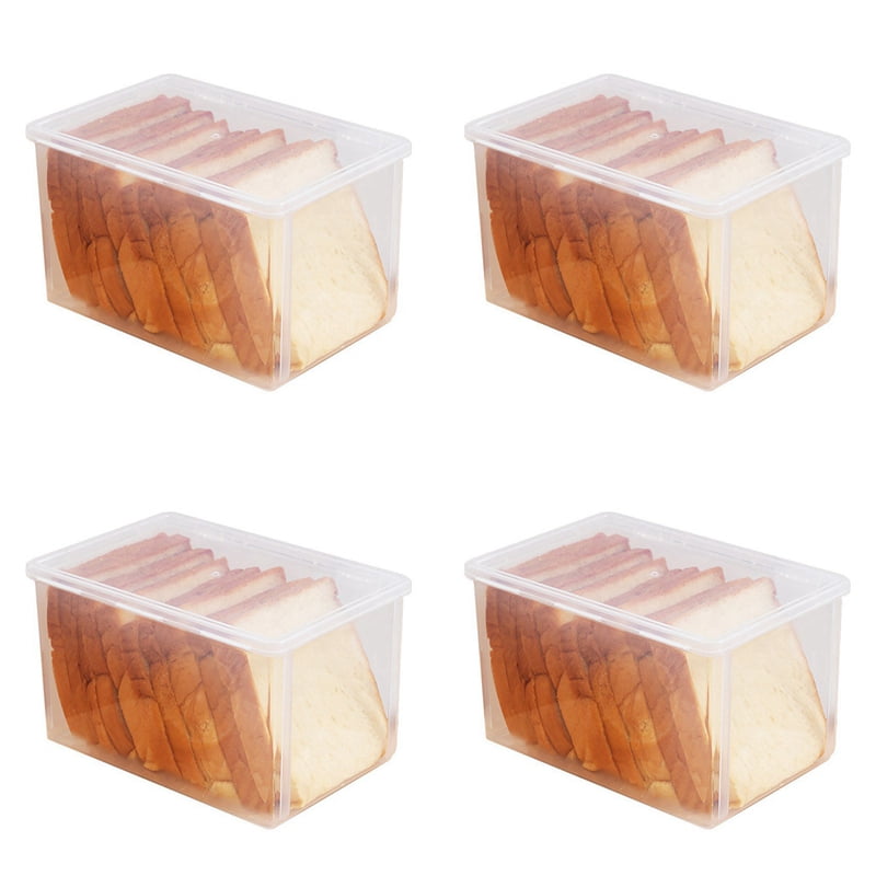 4X Airtight Bread Storage Containers Bread Box Plastic Reusable Loaf ...