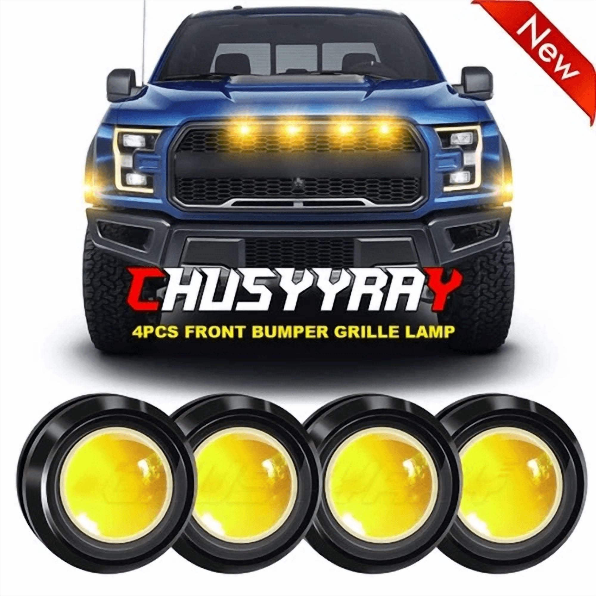 4X Amber LED Boat Lights Kit Waterproof Pod Bright LED Marine Interior ...