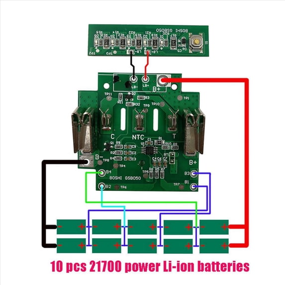 4X BAT618 Battery Plastic Case Can Be Filled with 10 X 21700 Li-Ion ...