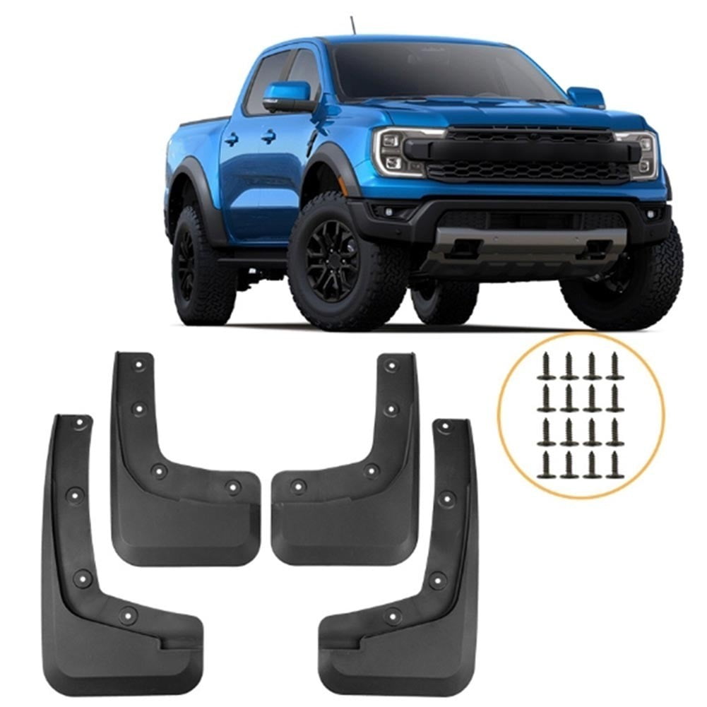 4X BLACK MUD FLAPS FRONT AND REAR SPLASH GUARD MUDFLAPS FOR FORD FOR ...