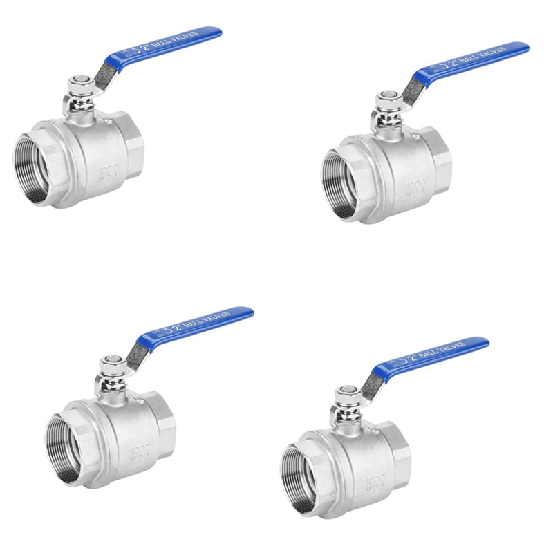 4X Ball Valve Female Thread 2 Inch 304 Stainless Steel Full Port Female ...