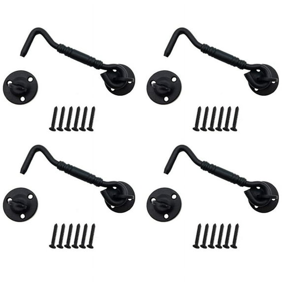 4X Barn Door Lock, 4 Inch Stainless Steel Door Hook & Eye Latch with ...