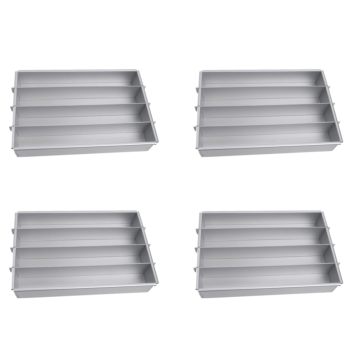 4X Battenberg Cake Pan, Commercial Weight Anodised Aluminium, Silver A ...