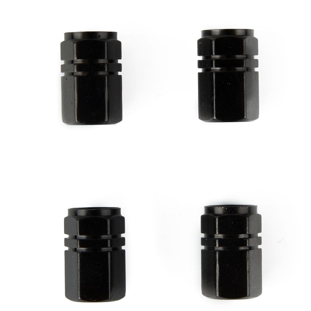 4X Black Aluminum Tire Wheel Rims Stem Air Valve Cap Tyre Cover Car ...