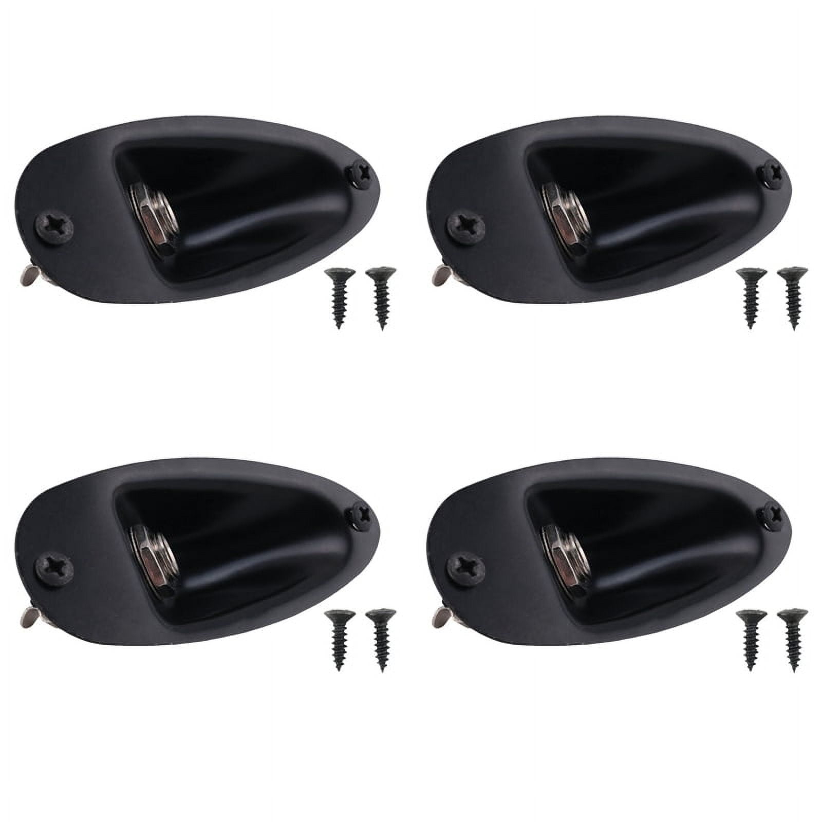 4X Black Boat Style 1/4inch Guitar Pickup Output Input Jack Plug Socket ...